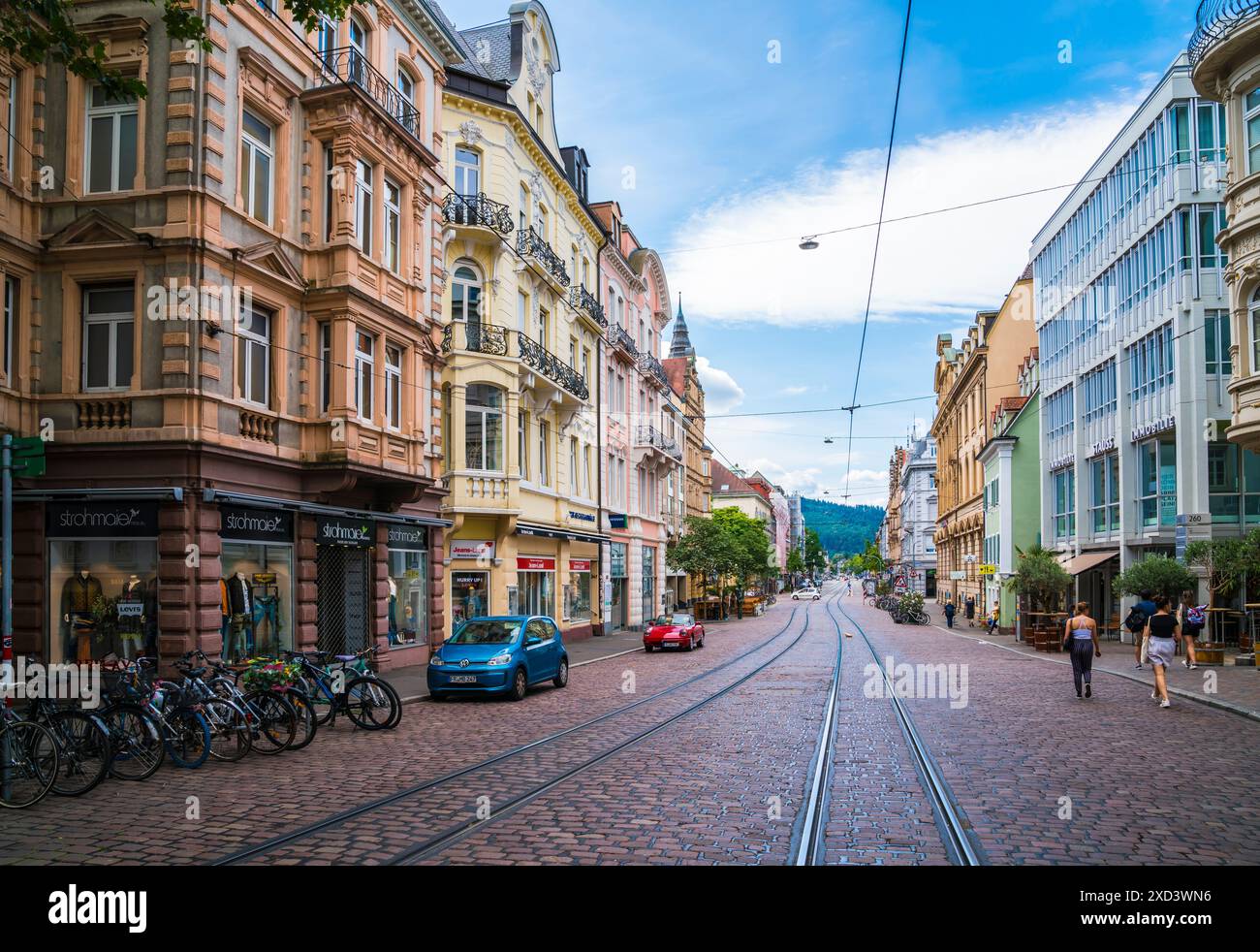 Freiburg im Breisgau, Germany, July 23, 2023, Old town historical ...