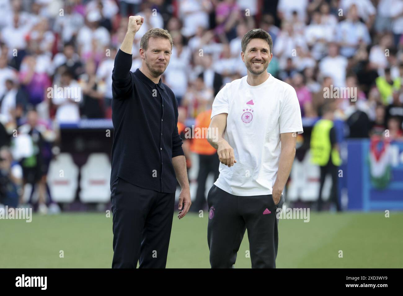 Coach of Germany Julian Nagelsmann and assistant-coach Benjamin Gluck ...