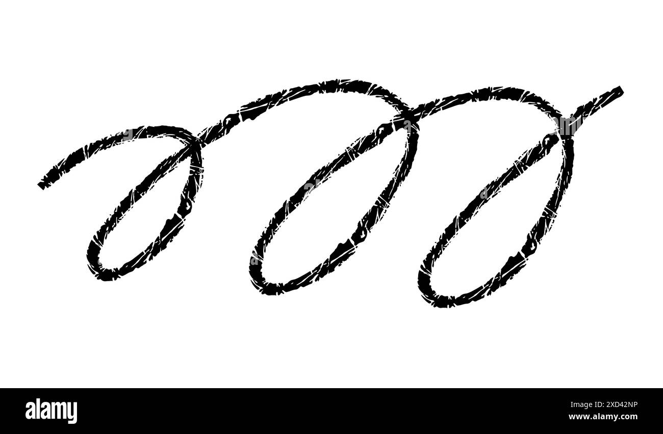 Dry brush mark, pencil squiggle and scribble. Hand drawn vector crayon ...