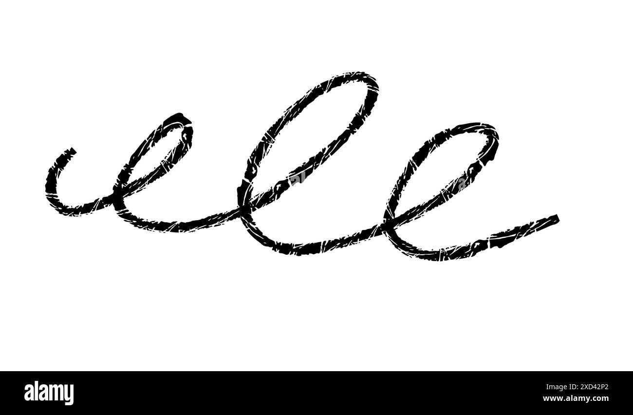 Dry brush mark, pencil squiggle and scribble. Hand drawn vector crayon ...