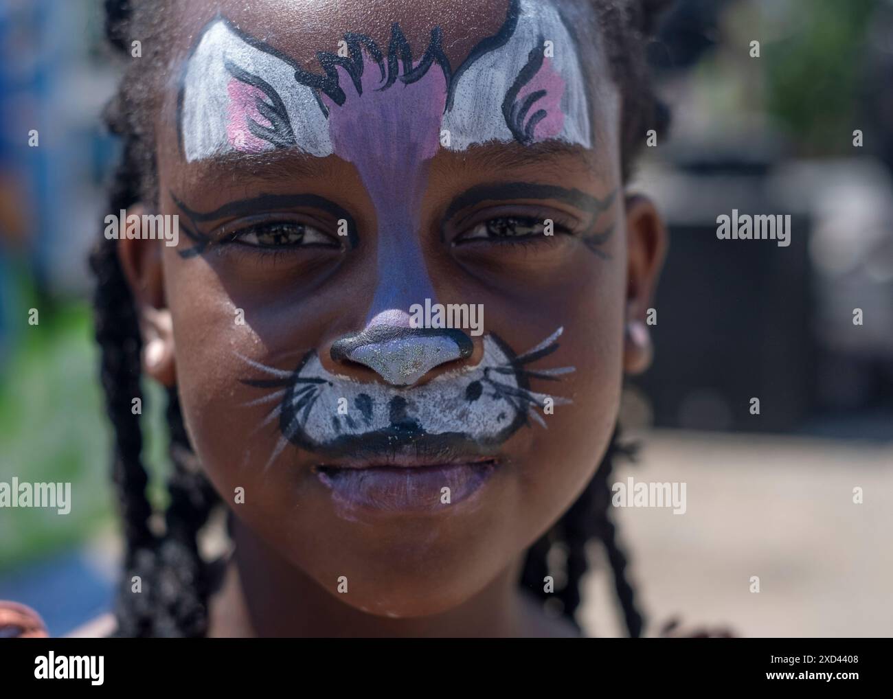 Washington, USA. 19th June, 2024. A girl with face paint is seen during ...