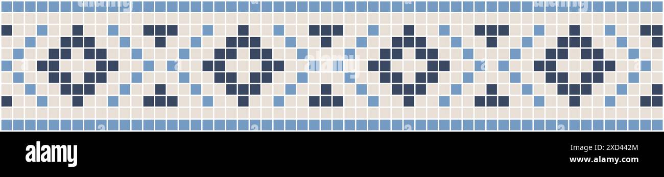 Folklore seamless mosaic border with a abstract geometric pattern ...
