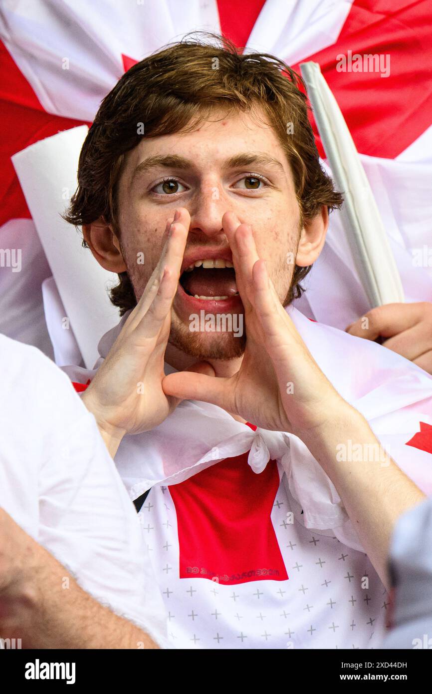 DORTMUND, GERMANY - 18 JUNE, 2024: Georgian fan before The football ...