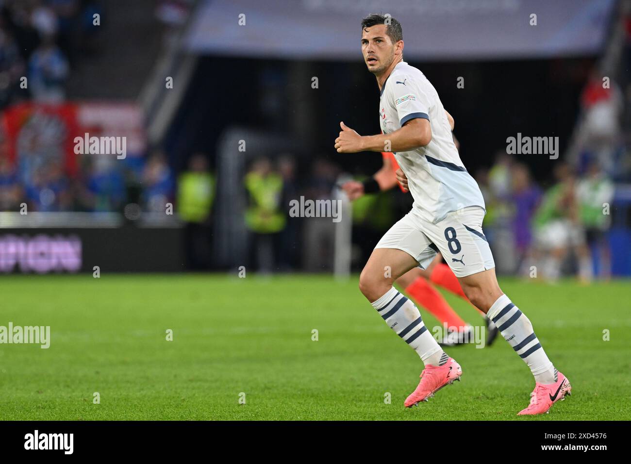 Cologne, Germany. 19th June, 2024. Remo Freuler (8) of Switzerland ...