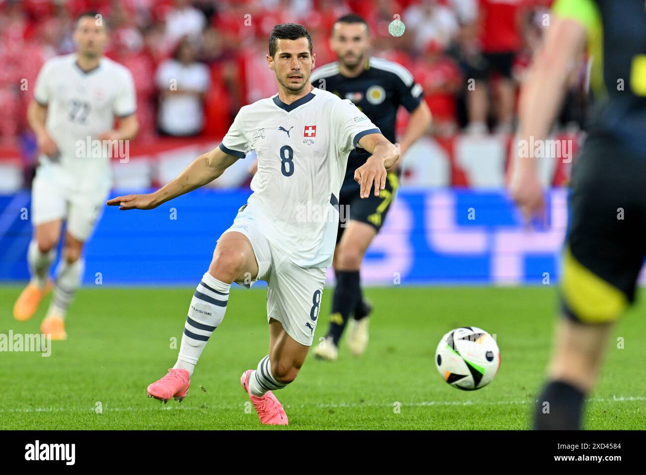 Remo Freuler (8) of Switzerland pictured during a soccer game between ...