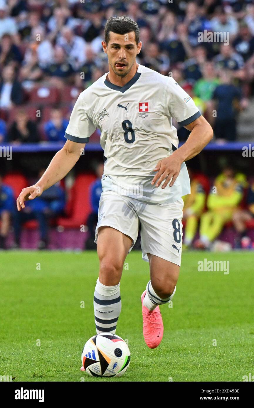 Cologne, Germany. 19th June, 2024. Remo Freuler (8) of Switzerland ...