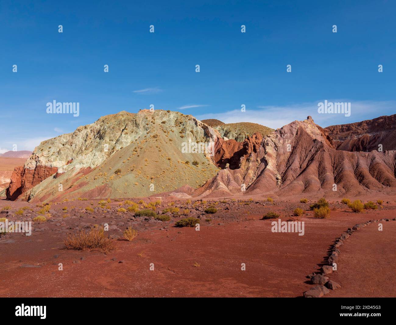 Colourful mountains and valleys in the Rainbow Valley, Atacama Desert ...