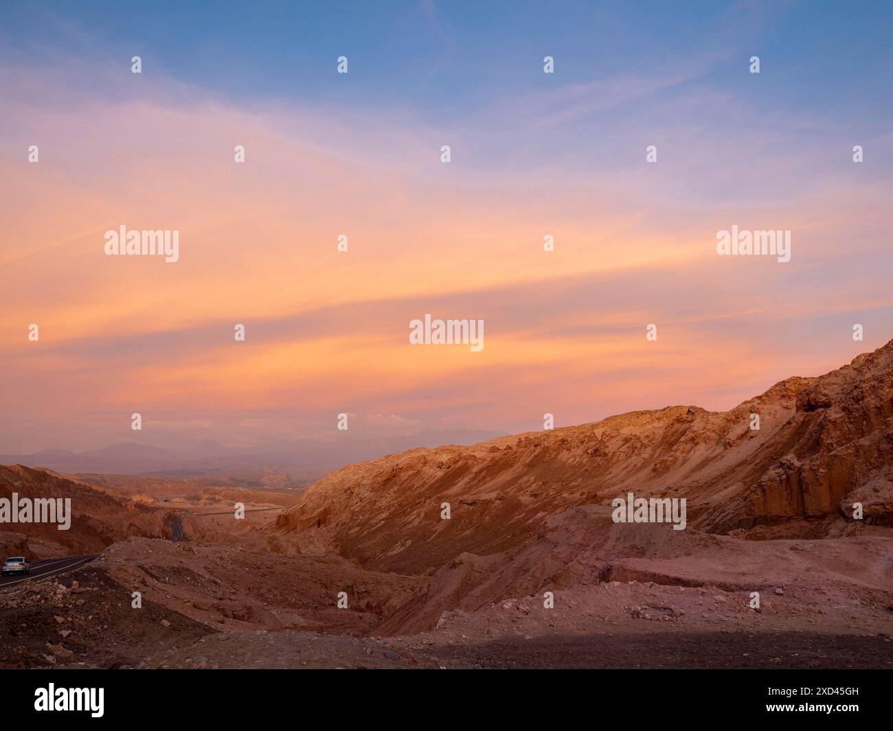 Road through the Atacama Desert, red sand desert near San Pedro de ...