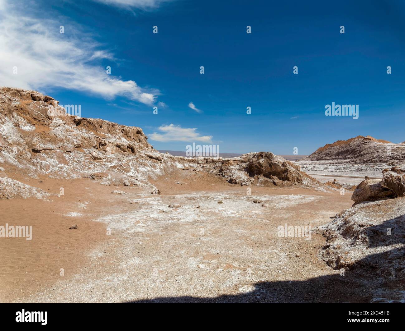 Atacama Desert, Moon Valley with salt rock, Chile Stock Photo - Alamy