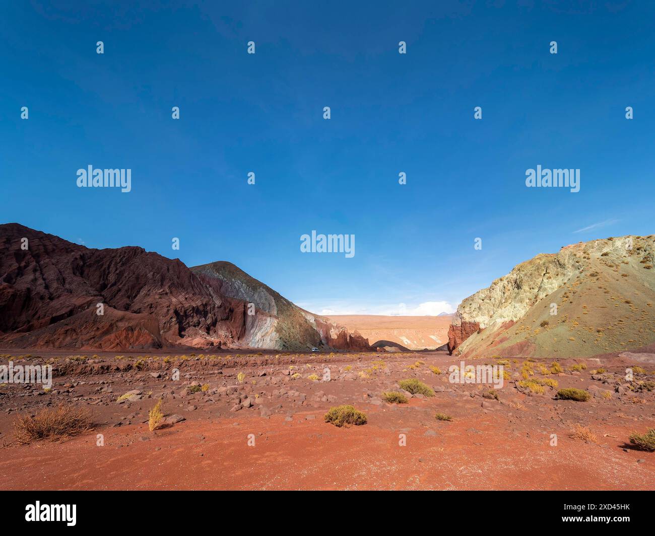 Colourful mountains and valleys in the Rainbow Valley, Atacama Desert ...