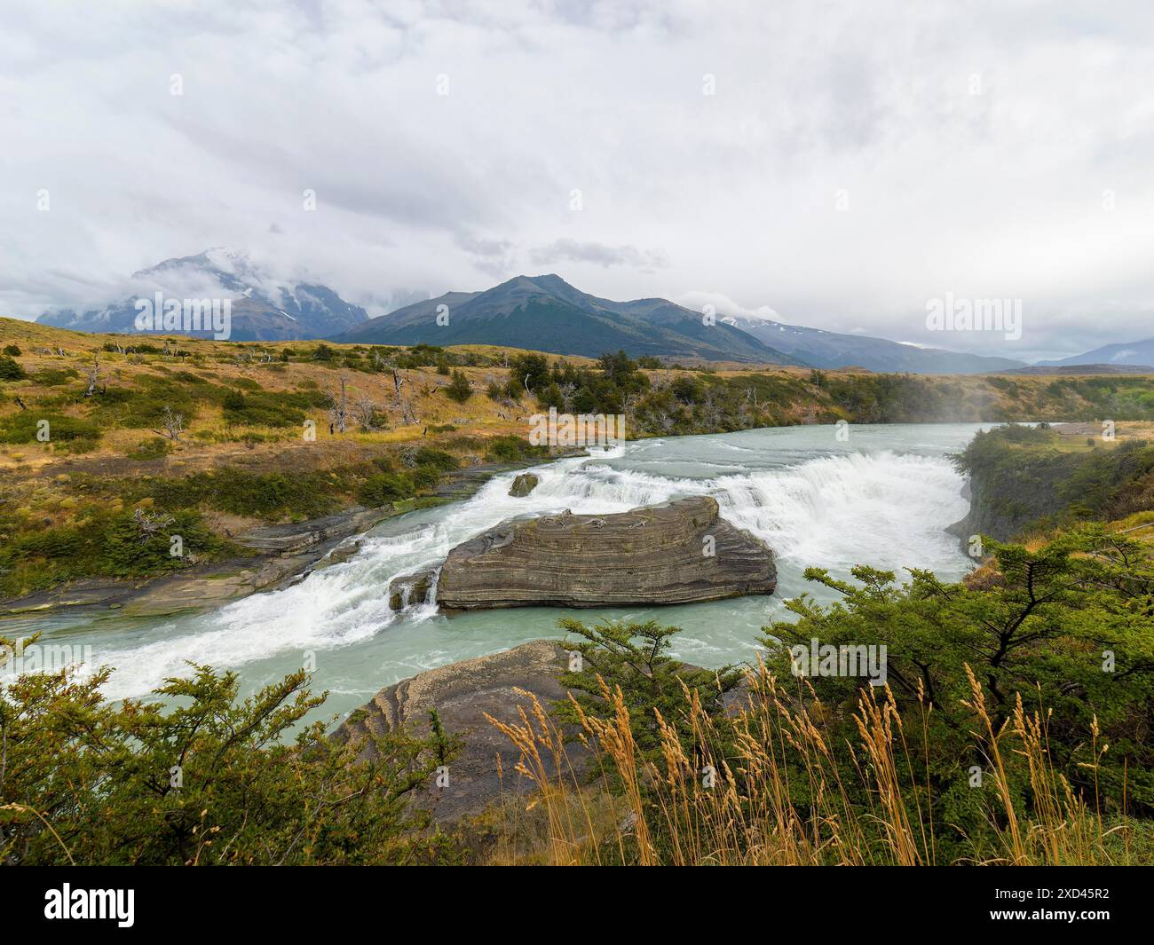 Waterfall in Torres del Paine National Park, Patagonia, Chile Stock ...