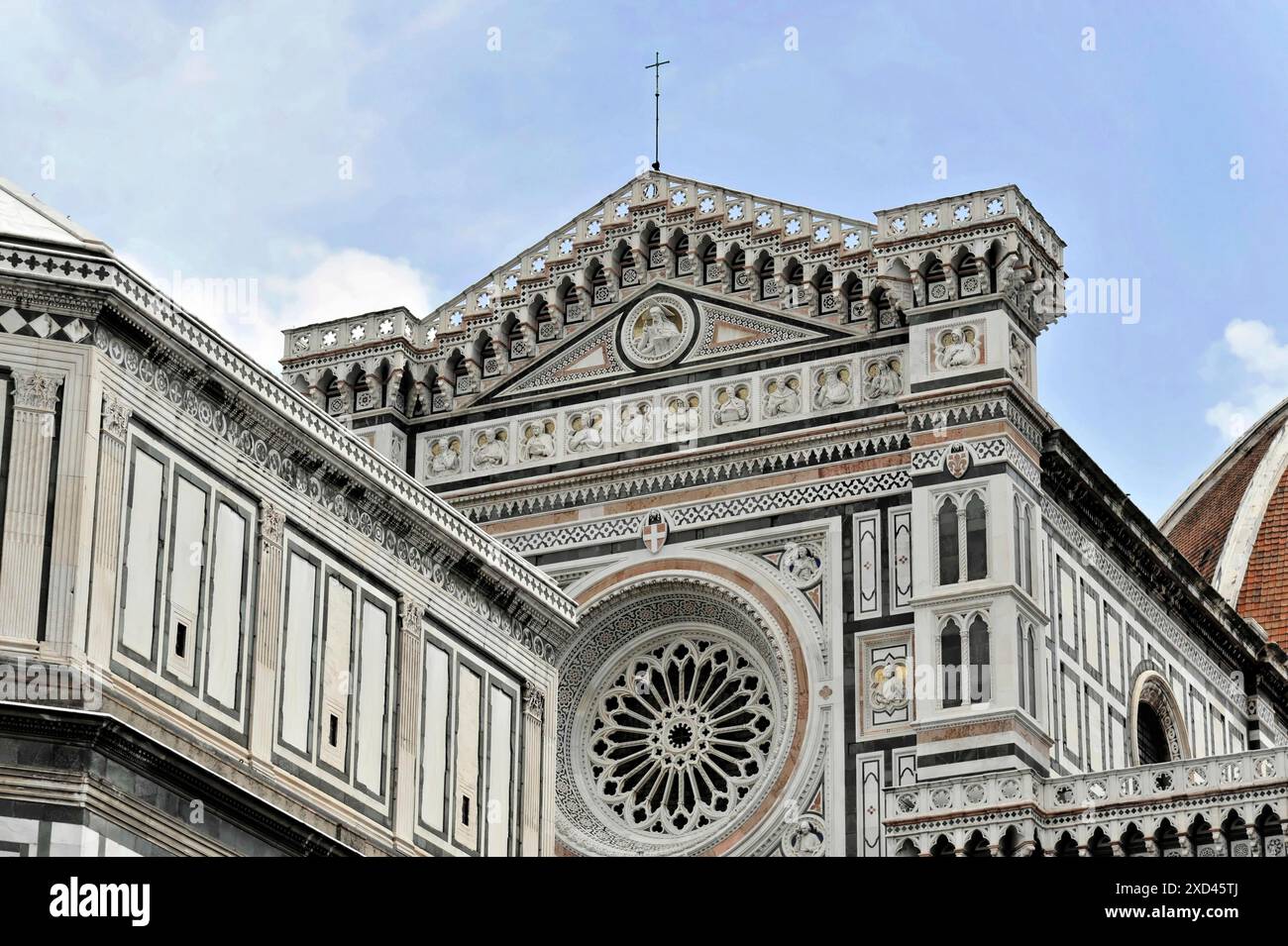 Tuscany, Italy, Europe, Detailed view of a cathedral in Florence with ...