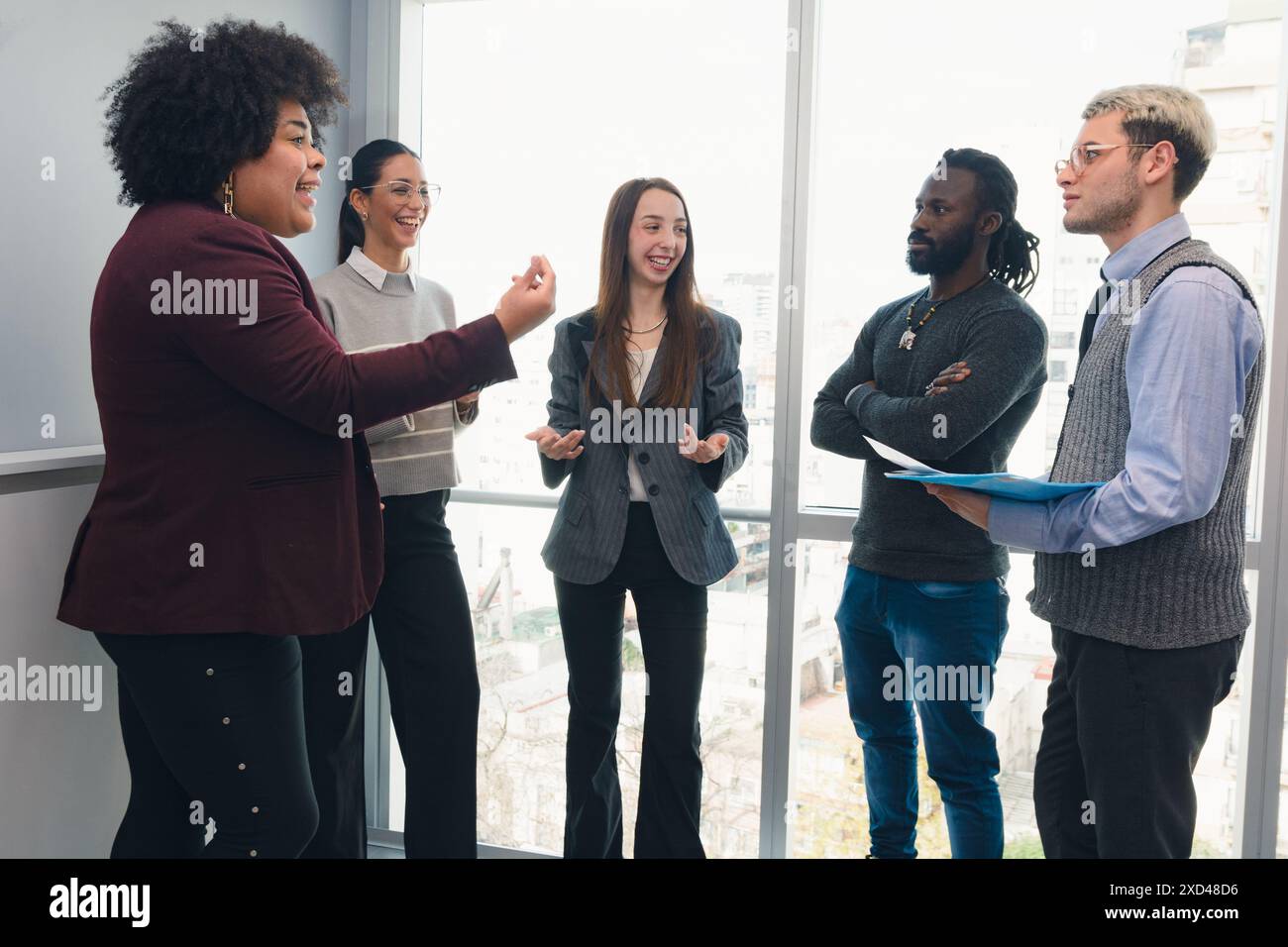 Group of multiracial business people meeting discussing in the office ...