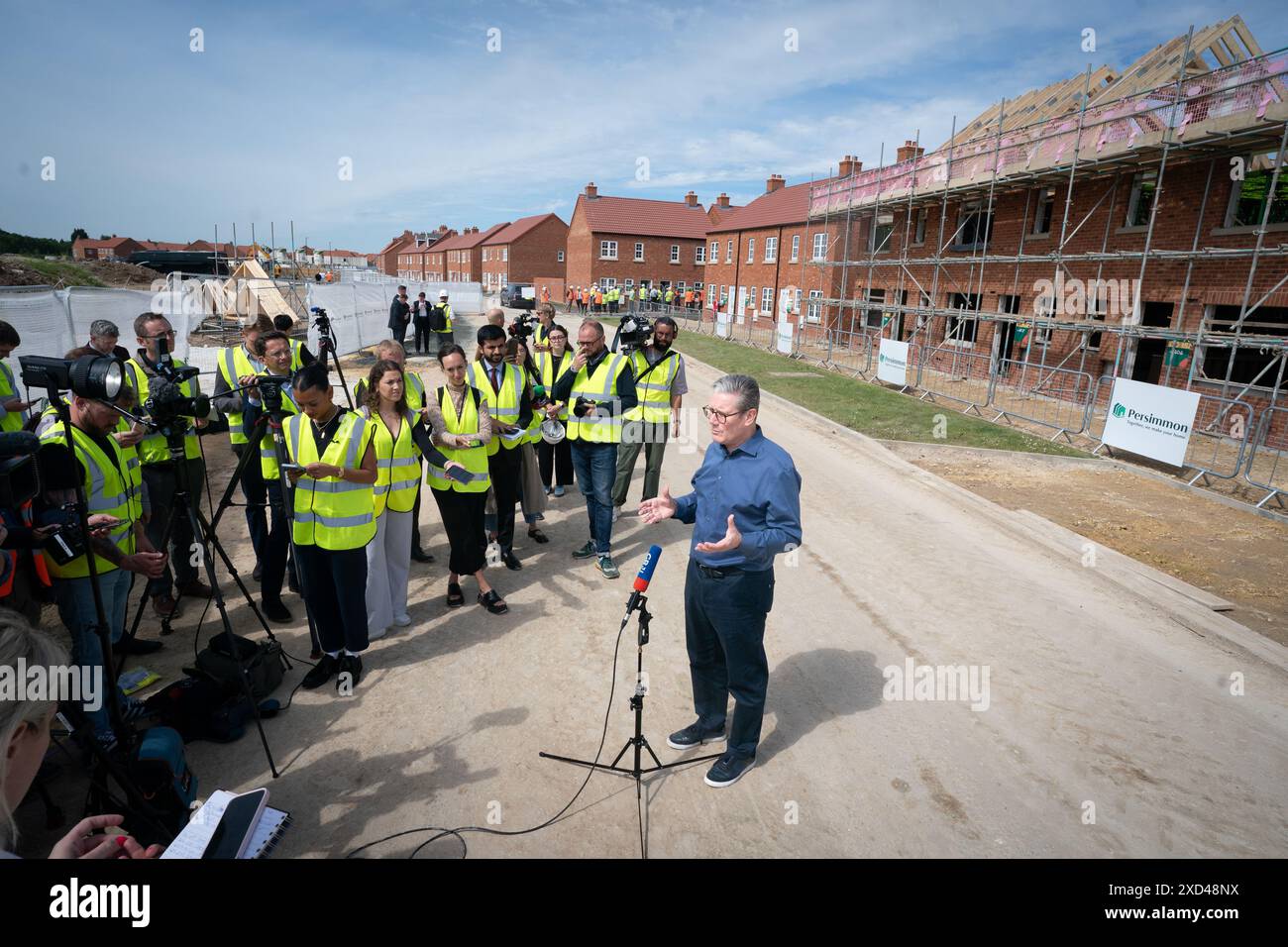 Labour leader Sir Keir Starmer during a visit to Persimmon Homes ...