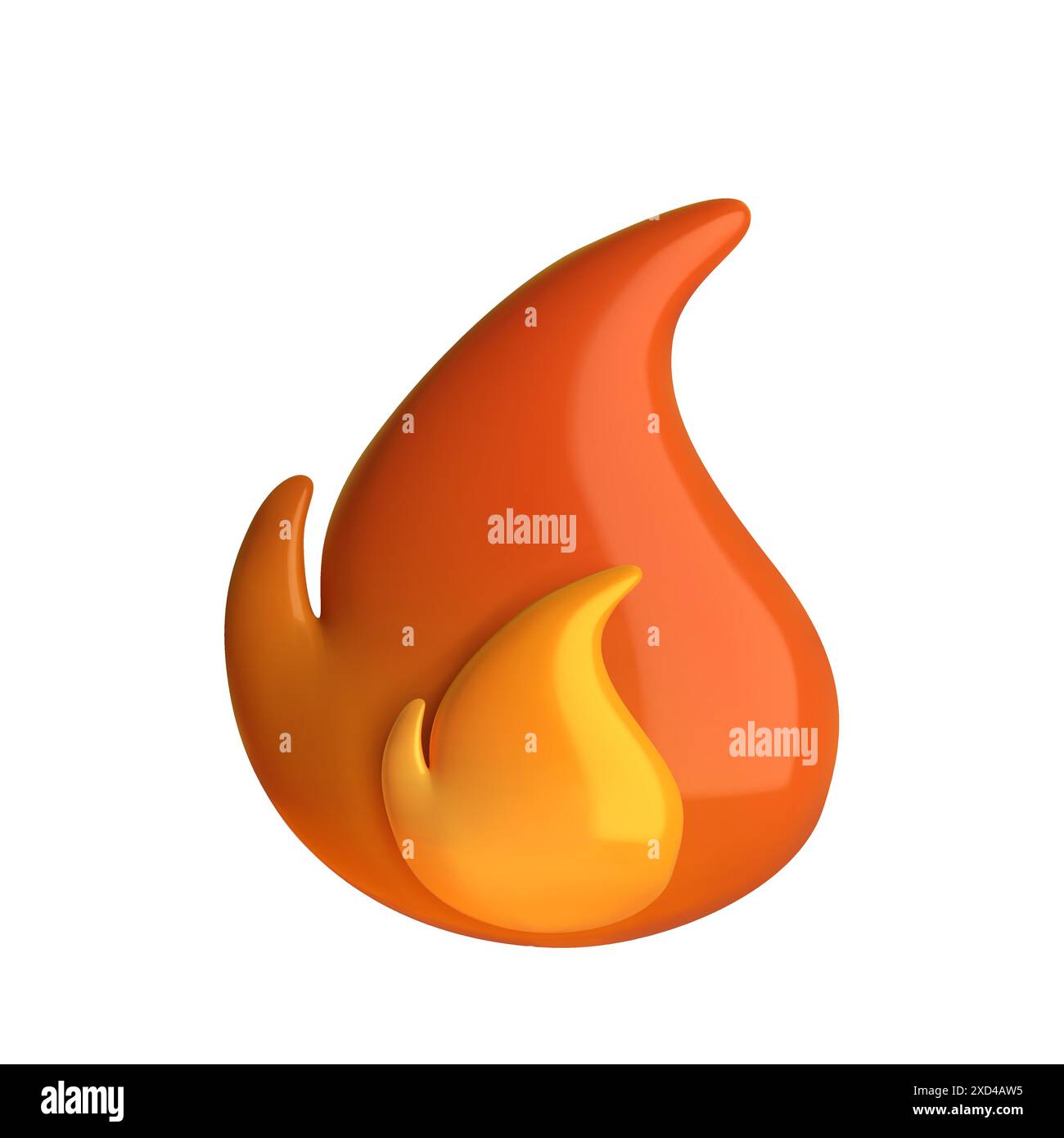 High-quality 3D fire flame icon, isolated on white background. Vibrant ...