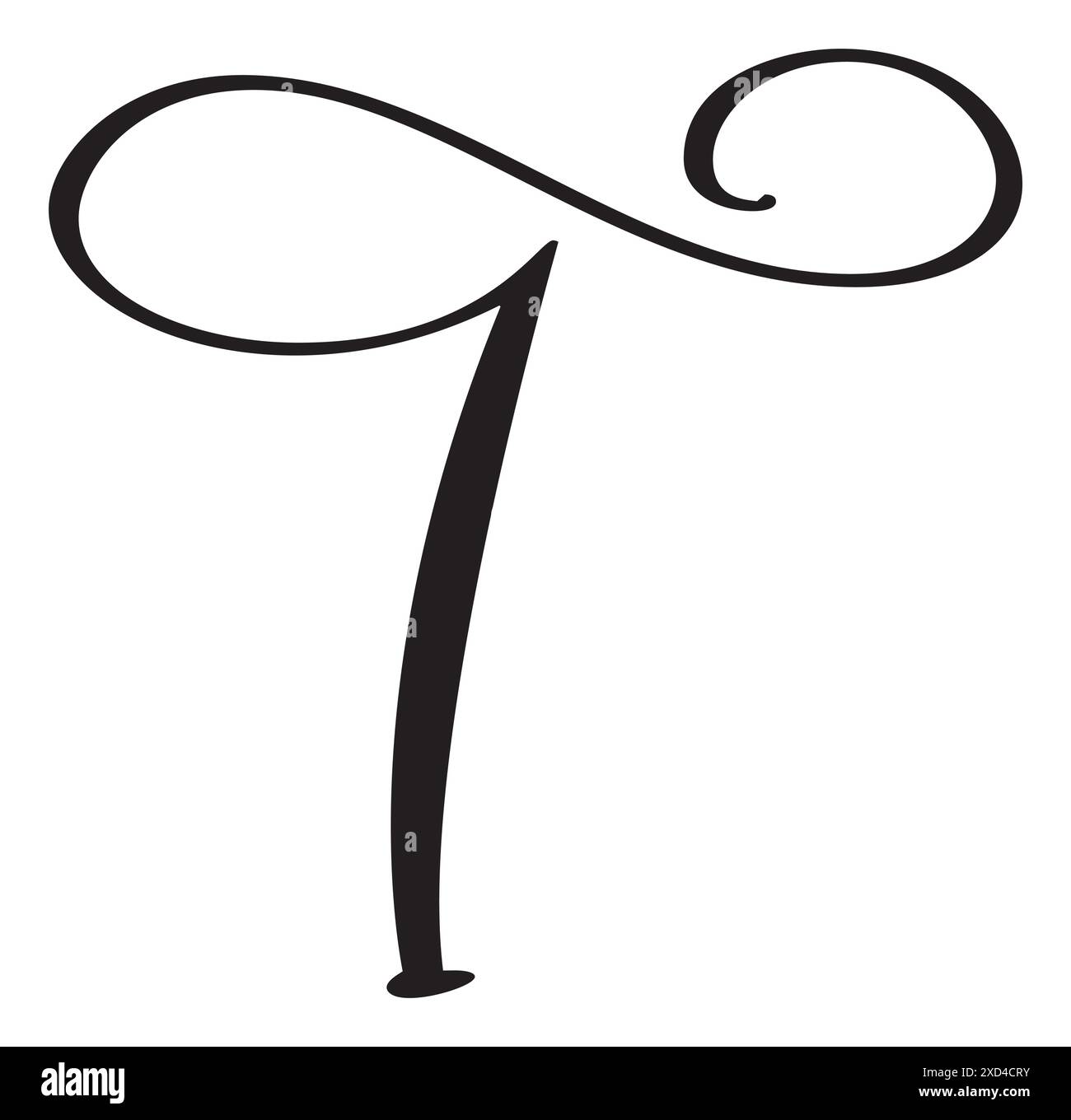 Hand drawn vector calligraphy letter I. Script capital font logo ...