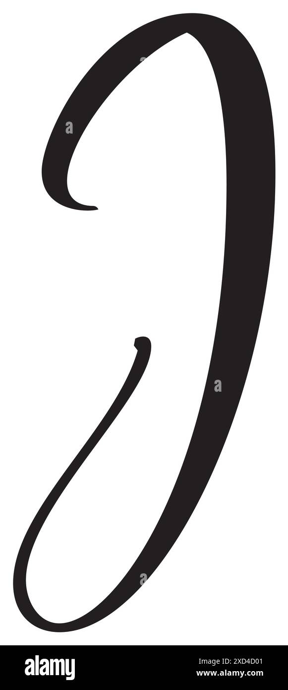 Hand drawn vector calligraphy letter capital I. Script font logo ...