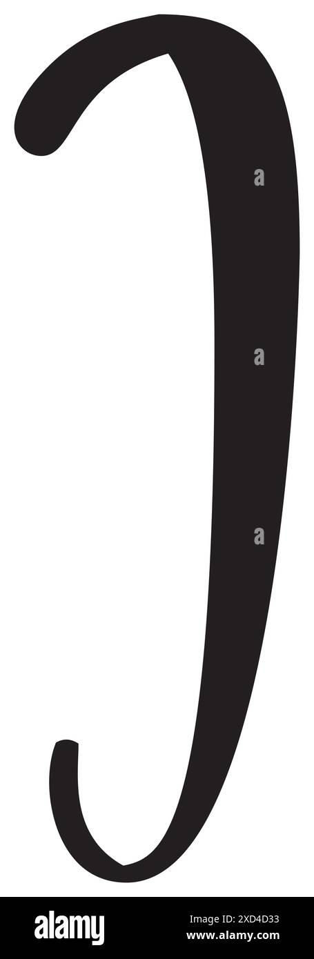 Hand drawn vector calligraphy letter I. Script capital font logo ...