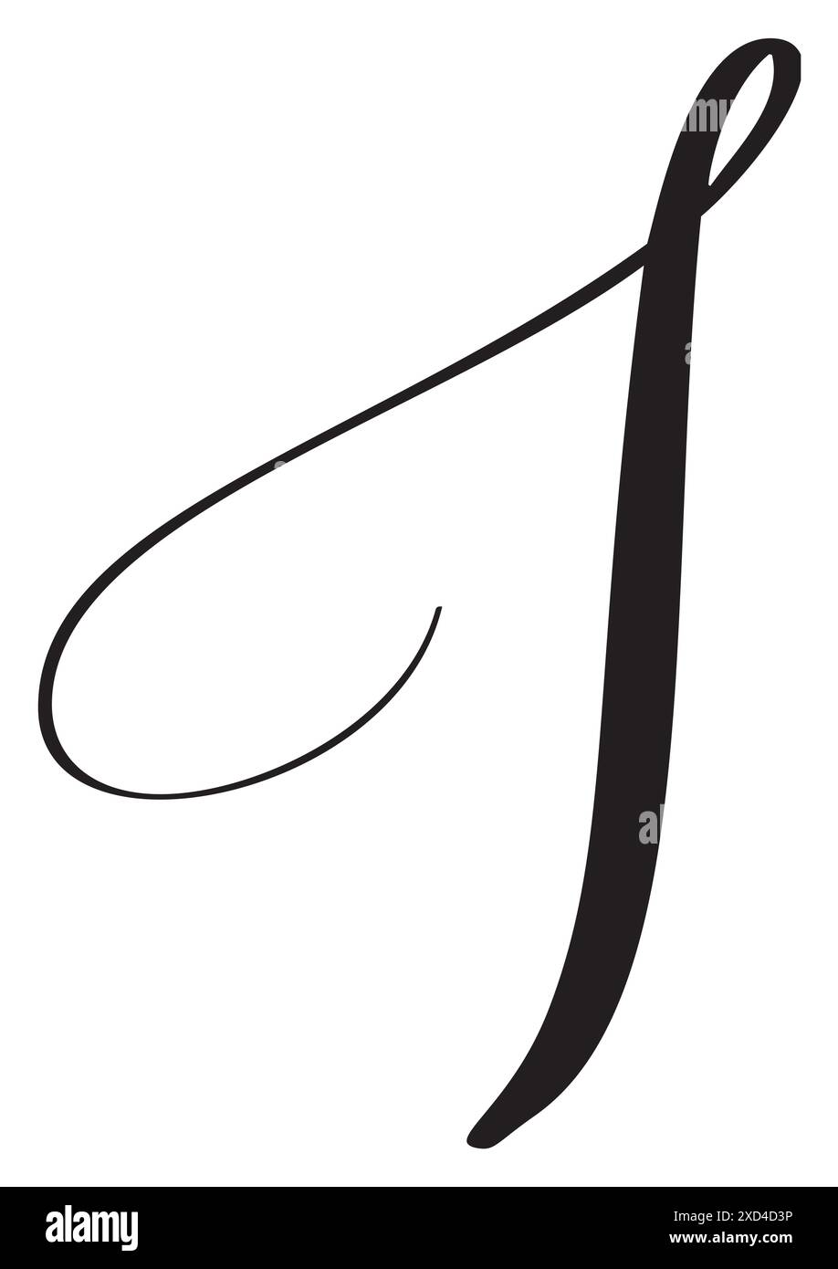 Vector calligraphy hand drawn letter I logo. Script font. Handwritten ...