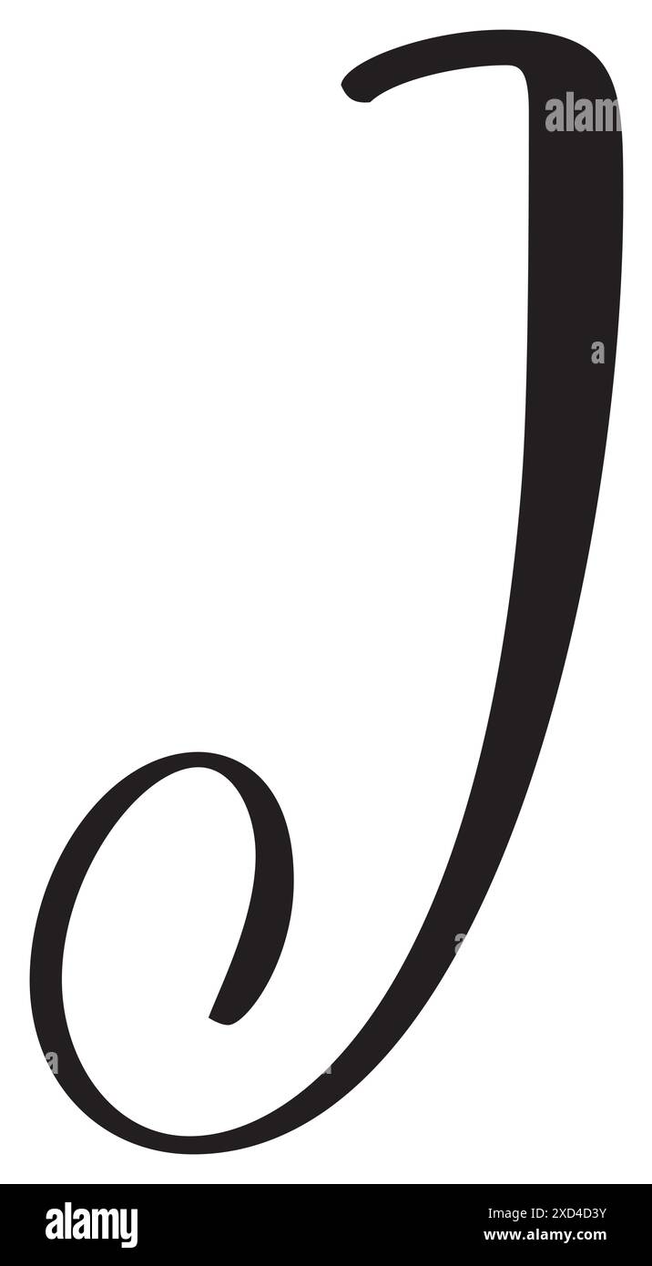 Vector calligraphy hand drawn letter I drop cap. Script font logo icon ...