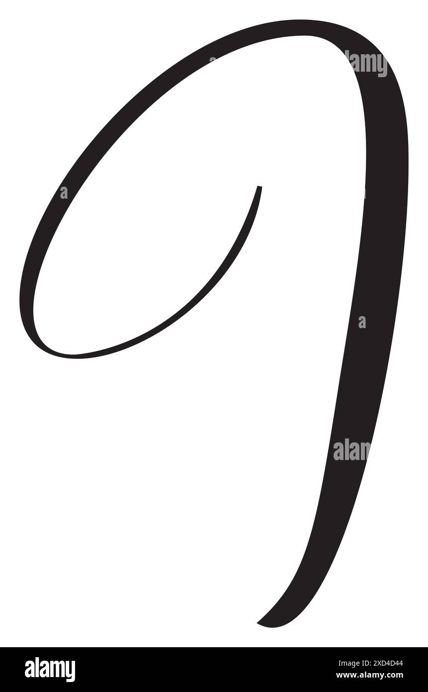 Vector calligraphy hand drawn letter I logo. Script font. Handwritten ...