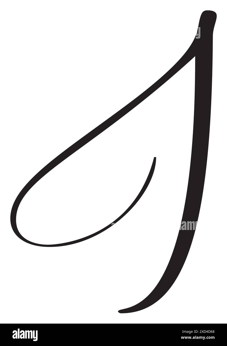 Hand drawn vector calligraphy letter capital I. Script font logo ...