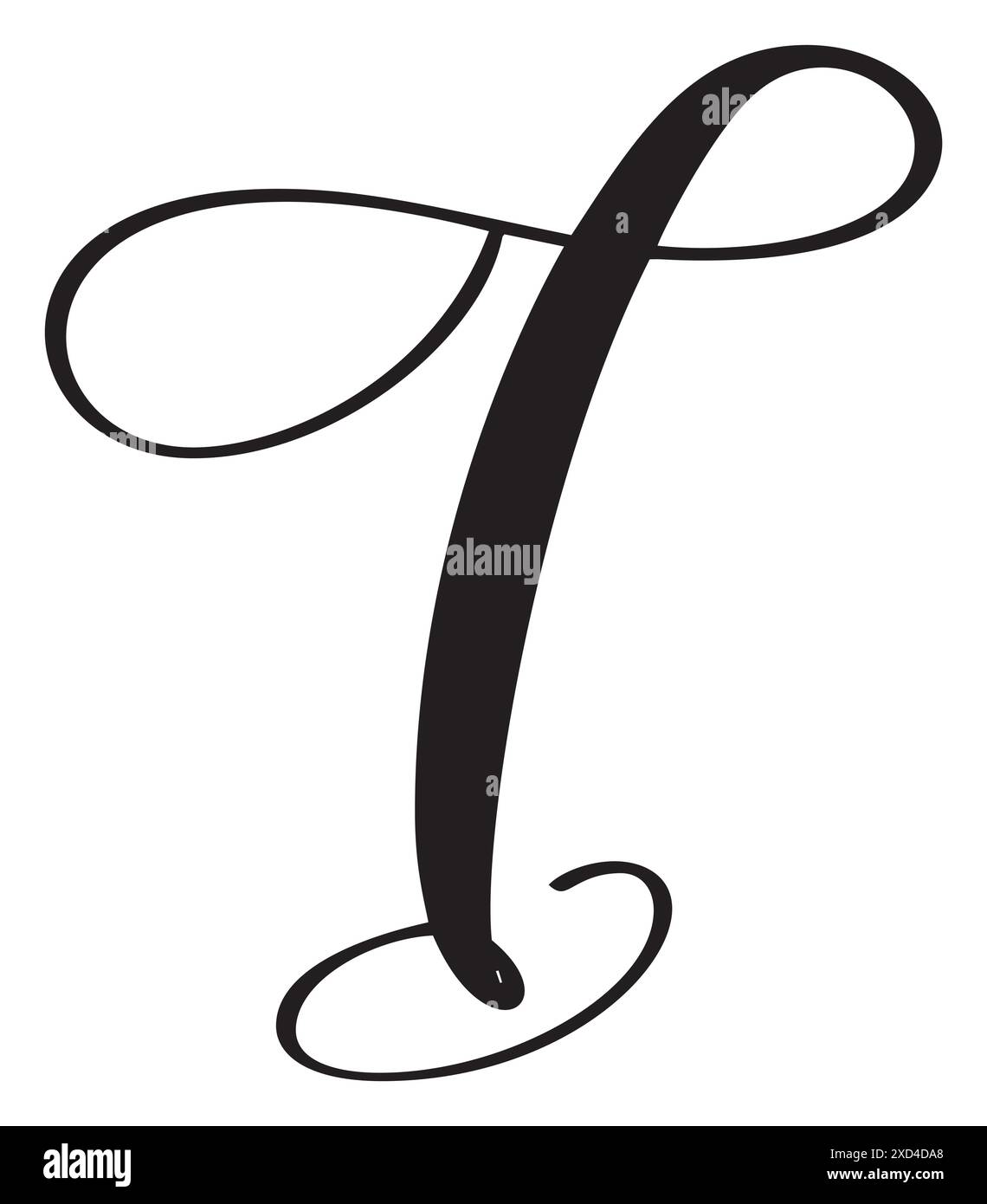 Hand drawn vector calligraphy letter capital I. Script font logo initials. Handwritten brush ...