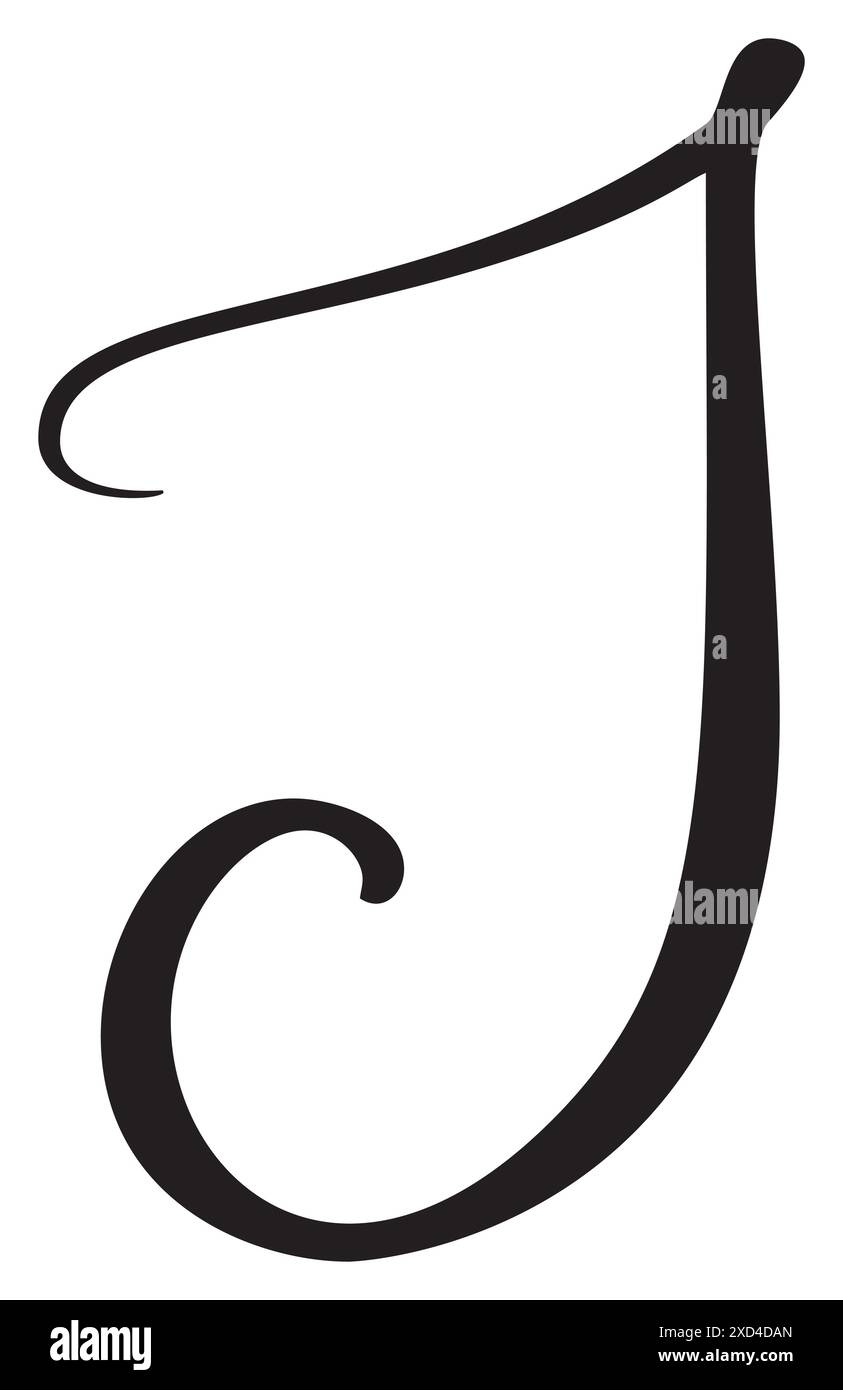 Hand drawn vector calligraphy letter I. Script capital font logo ...