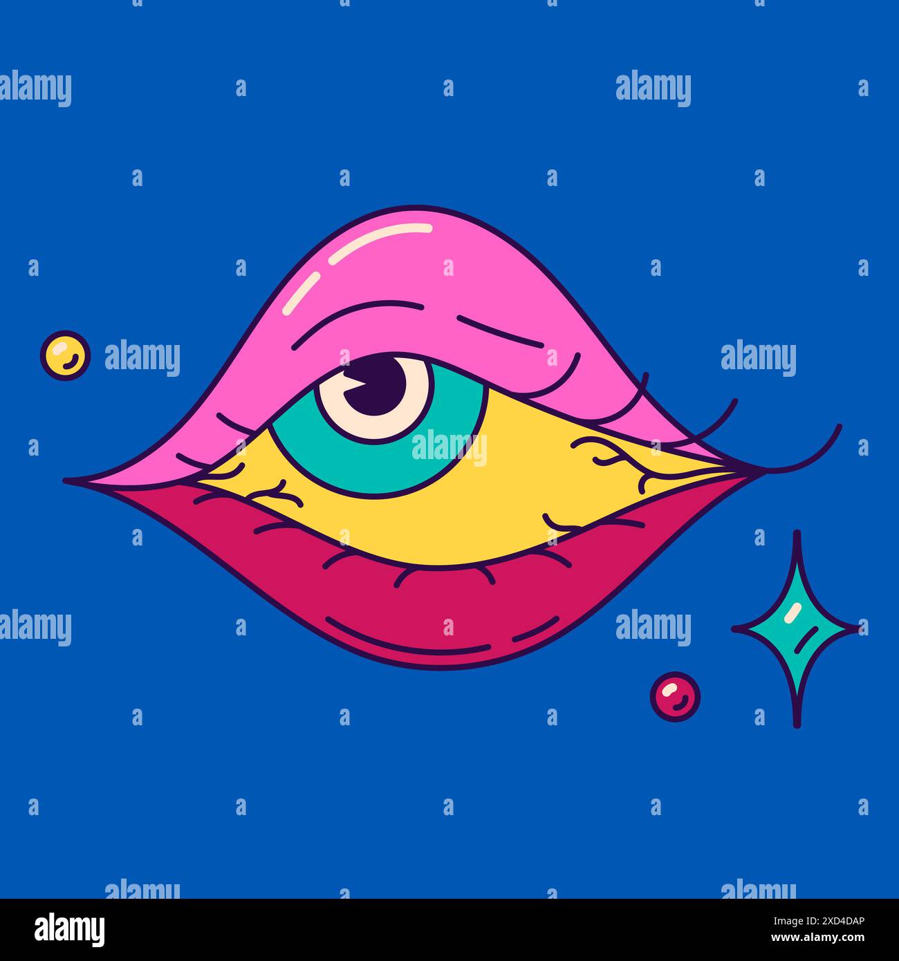 Surreal groovy eye on color background Stock Vector Image & Art - Alamy