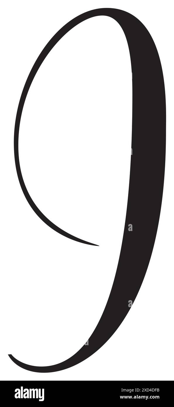 Vector calligraphy hand drawn letter I drop cap. Script font logo icon ...