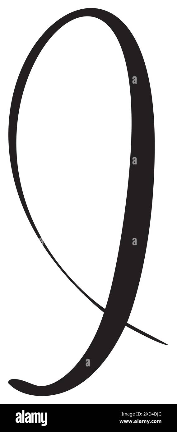 Vector calligraphy hand drawn letter I drop cap. Script font logo icon ...