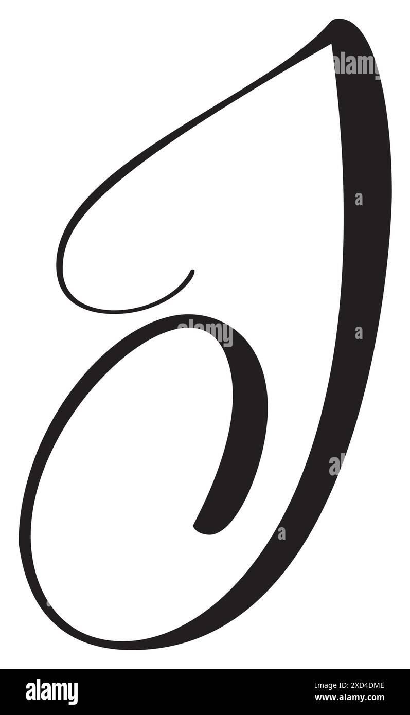 Vector calligraphy hand drawn letter I logo. Script font. Handwritten ...