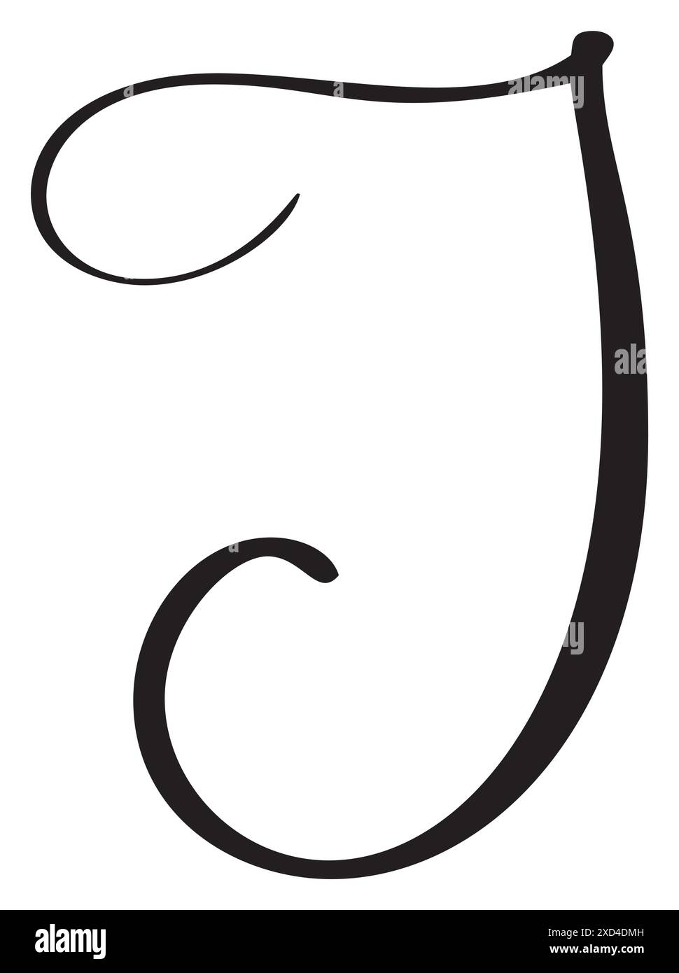 Hand drawn vector calligraphy letter I. Script capital font logo ...