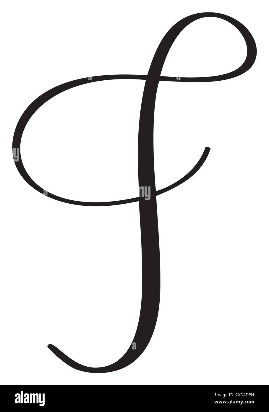 Vector calligraphy hand drawn letter I logo. Script font. Handwritten ...