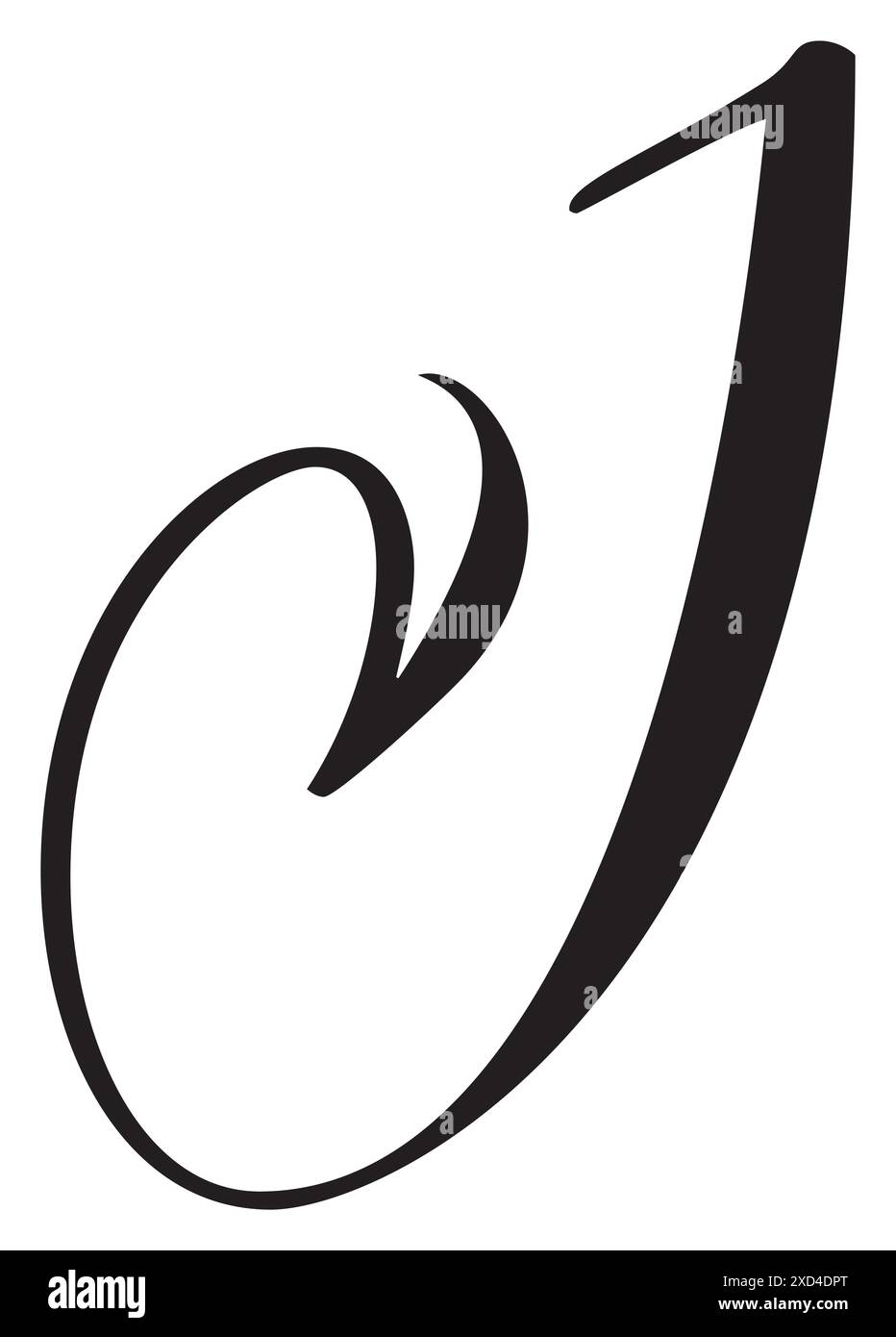 Vector calligraphy hand drawn letter I logo. Script font. Handwritten ...