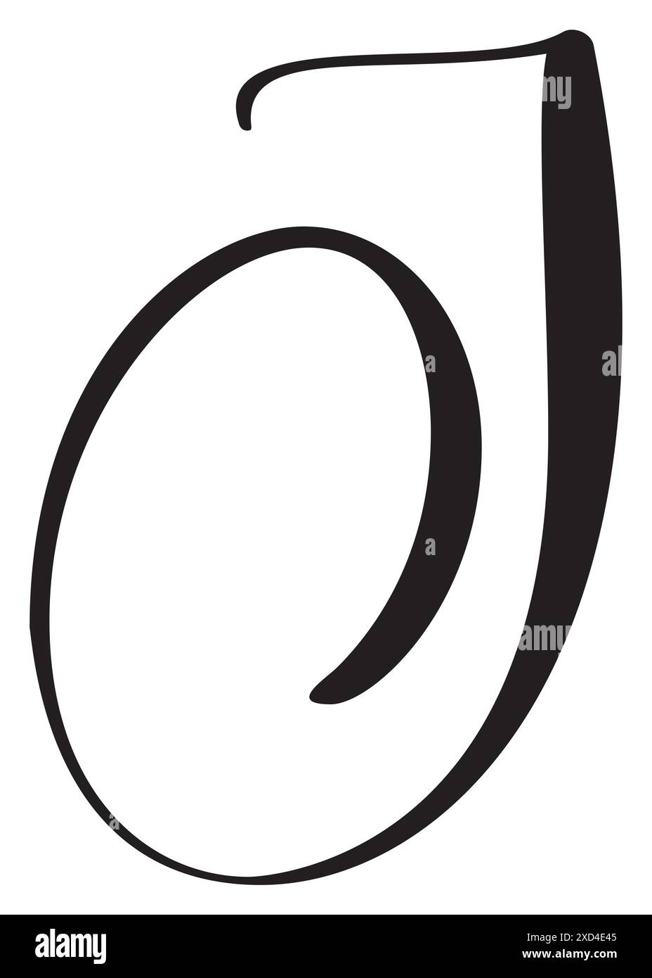 Hand drawn vector calligraphy letter capital I. Script font logo ...