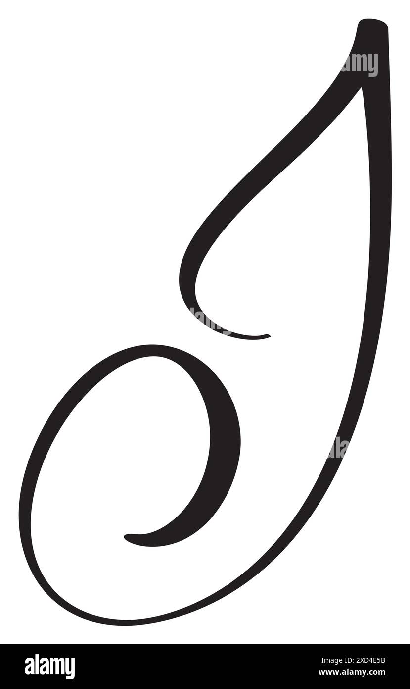 Hand drawn vector calligraphy letter capital I. Script font logo ...