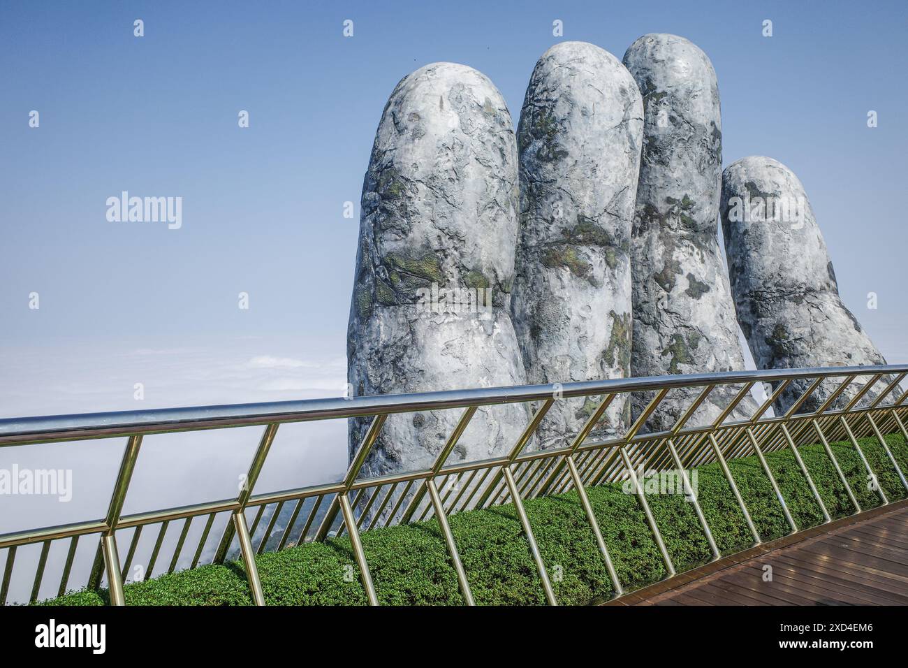 Ba Na Hills, Vietnam - 7 Feb, 2024: The Golden Bridge, a tourist ...
