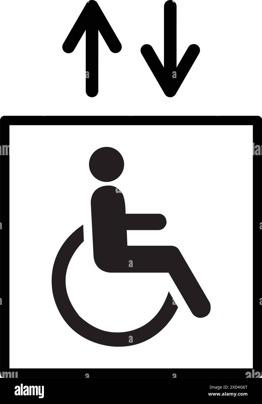 Elevator for disabled person sign on a white background Stock Vector ...