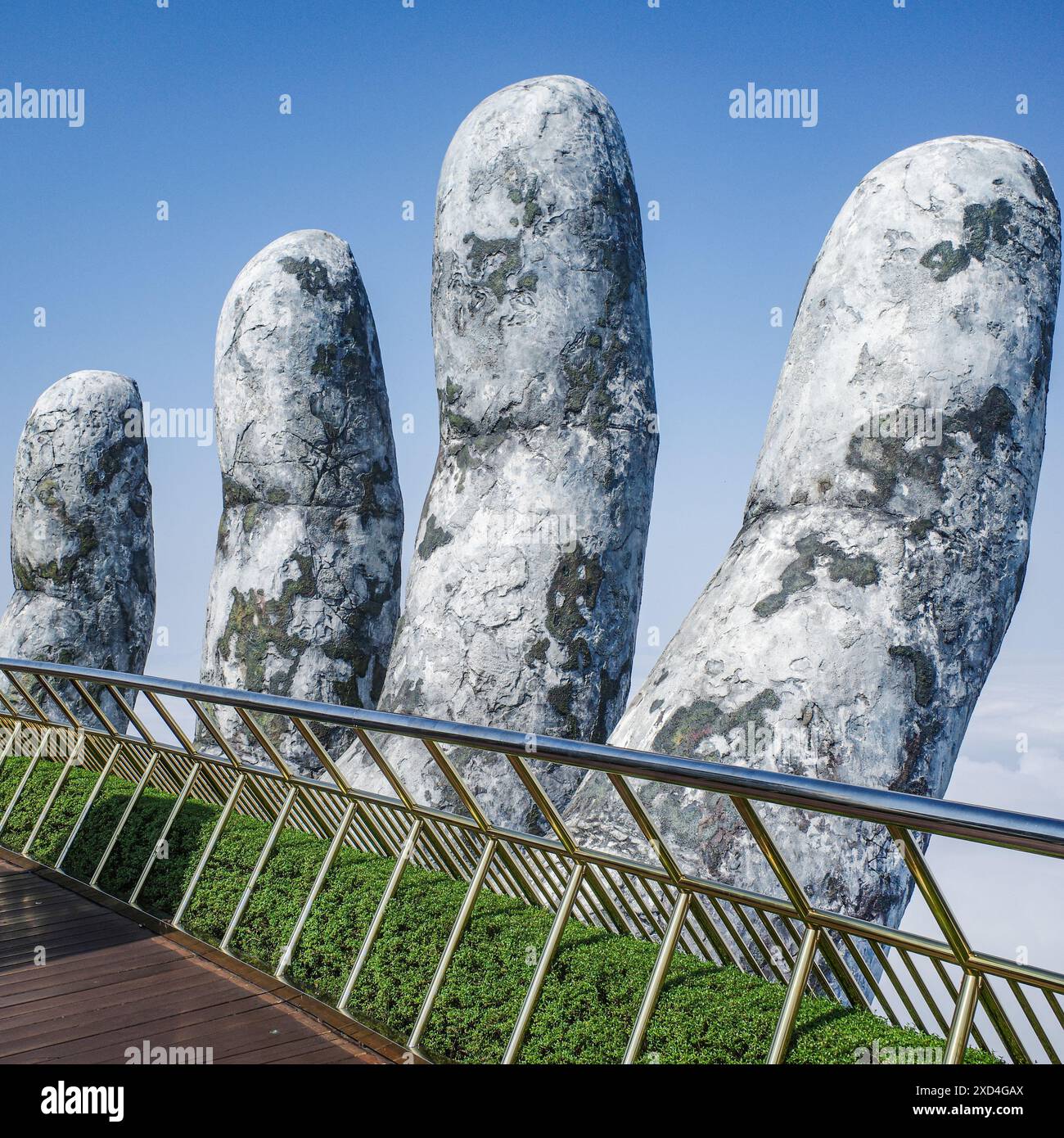 Ba Na Hills, Vietnam - 7 Feb, 2024: The Golden Bridge, a tourist ...