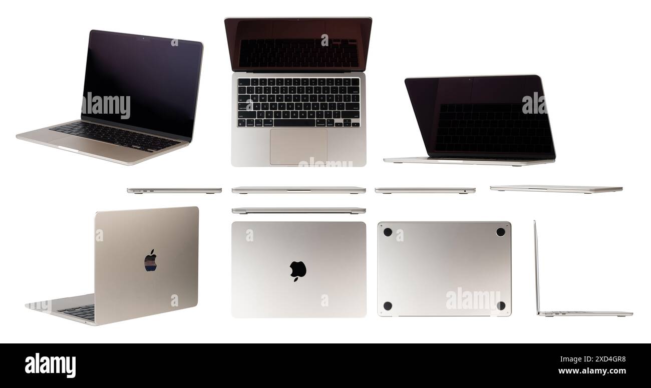 New York, USA - June 15, 2024: New fold color Macbook air 13 different ...