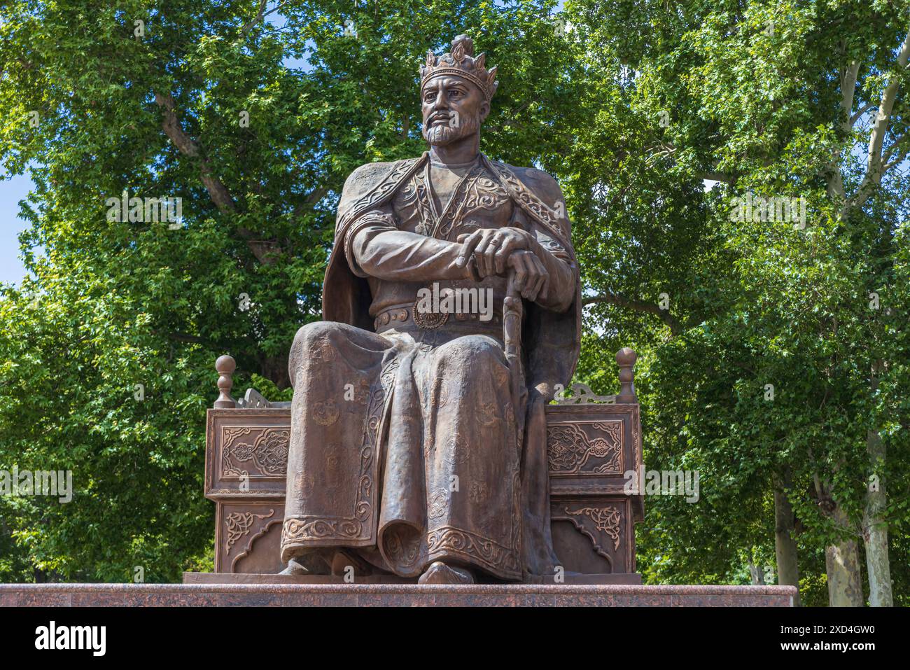SAMARKAND, UZBEKISTAN - JUNE 18, 2024: Monument of Amir Timur close-up ...