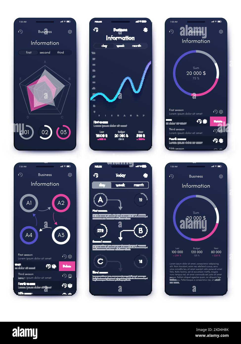 Vector graphics infographics with mobile phone. Template for creating ...