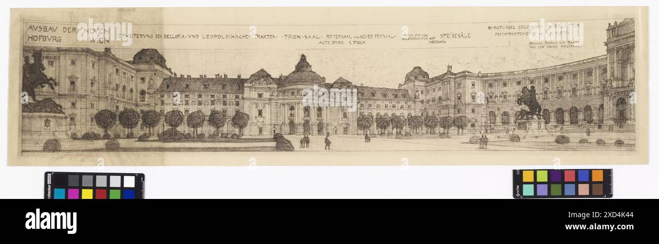 Projekt für den Ausbau der Hofburg in Wien, Ansicht des Heldenplatzes ...