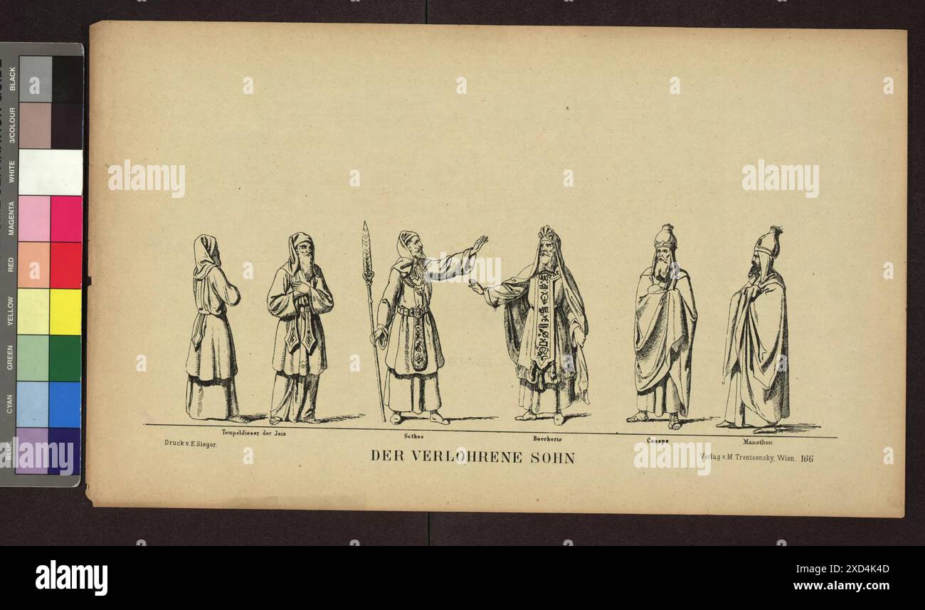 Blatt Nr. 166 in Altwiener Mandlbogen depicts a stage actor from 'Der ...
