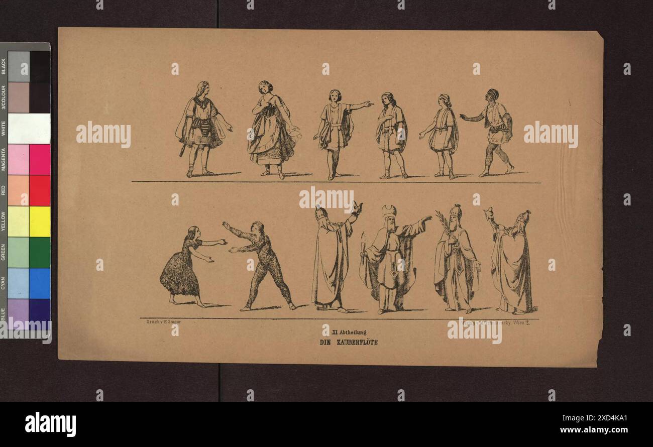Illustration of a stage actor in 'Die Zauberflöte' from Altwiener ...