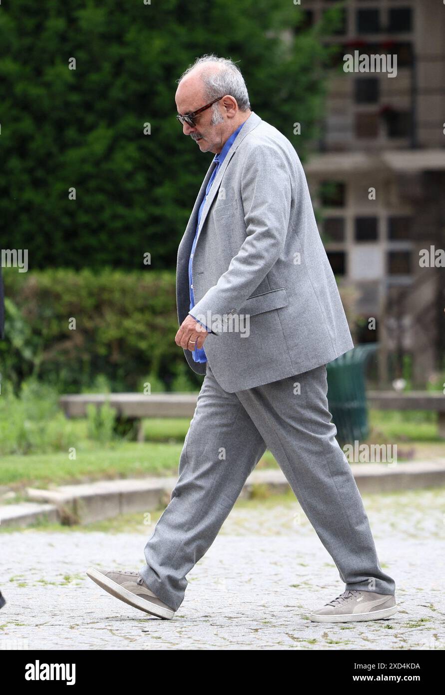 Paris, France. 20th June, 2024. Louis Chedid arriving to the funeral ...