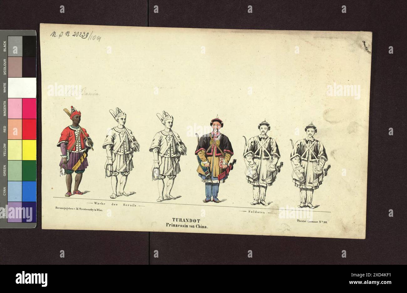 Altwiener Mandlbogen - Theaterfiguren (Blatt Nr. 161, Turandot), aus ...