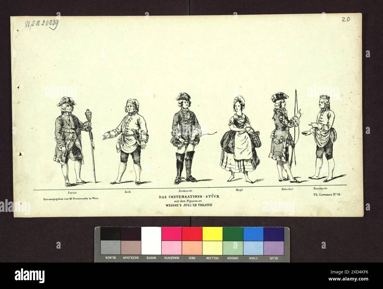 Illustration of theater figures from Blatt Nr. 25 of the Altwiener ...