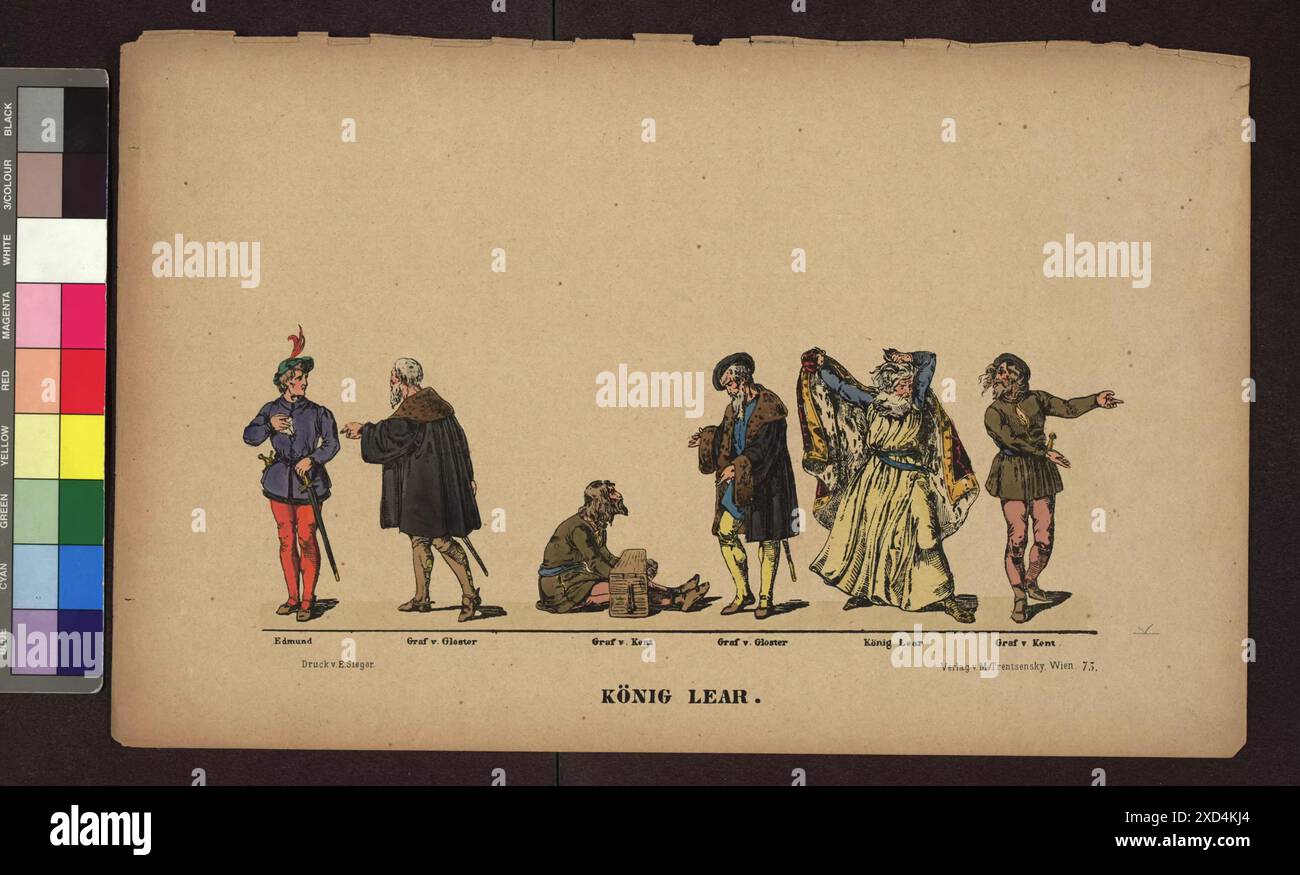 Illustration of an actor performing in 'König Lear' from the Altwiener ...